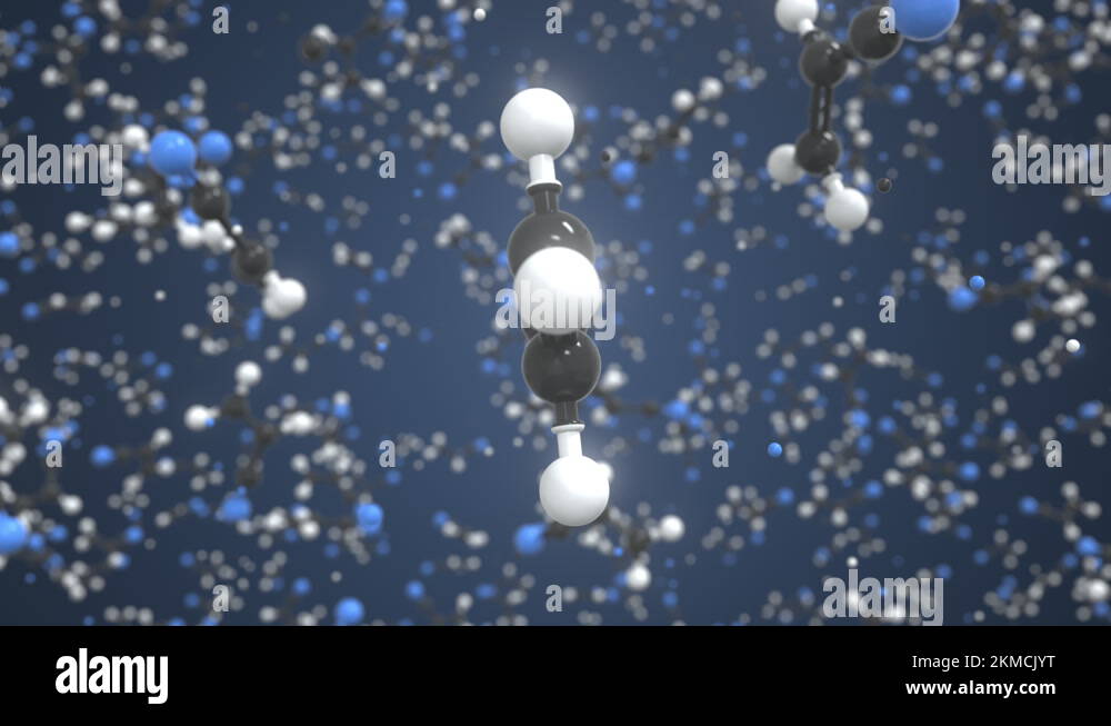 Acrylonitrile molecule. Conceptual molecular model. Chemical looping 3d ...