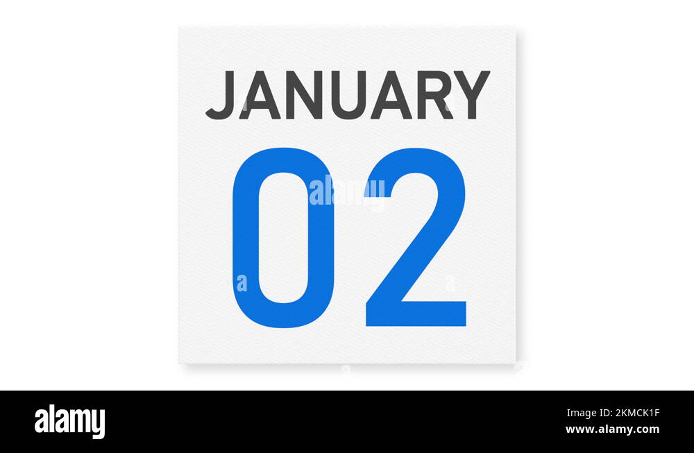 January 3 date behind crumpled paper page of a calendar, 3d animation ...