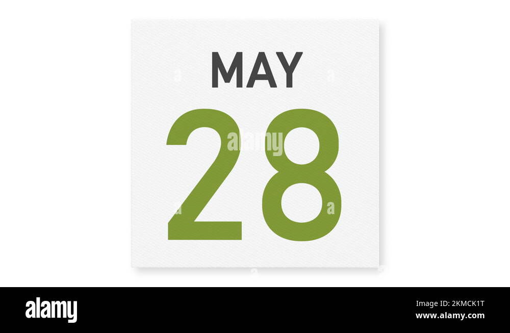 May 29 date behind crumpled paper page of a calendar, 3d animation ...