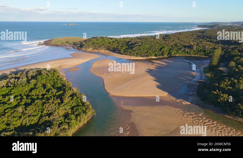 Moonee Creek With Brown Sand And Shallow Water - Estuary At Moonee ...