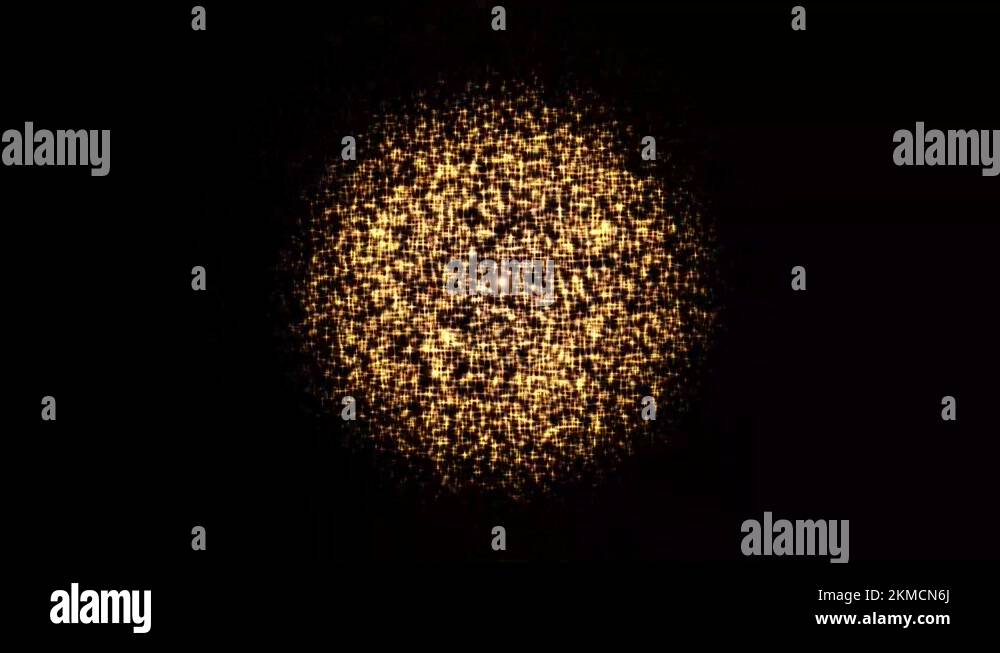golden explosion in a ring form and implosion with black background and ...