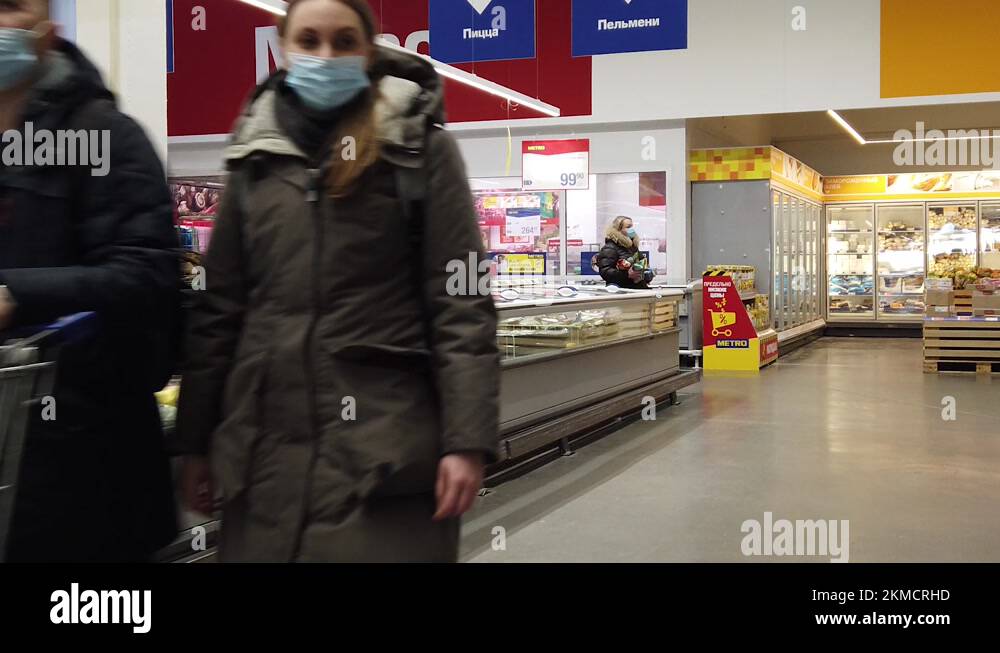 The interior of the store - a warehouse for the sale of food and drinks ...