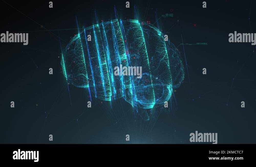 Digital model of the human brain. Brain scan technology concept Stock Video Footage - Alamy