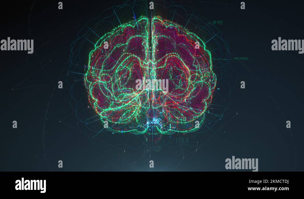 Digital model of the human brain. Brain scan technology concept Stock ...