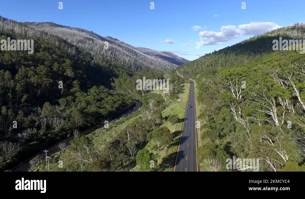 Road Trip View, Car Driving On Scenic Road at Victorian Alps, Australia ...