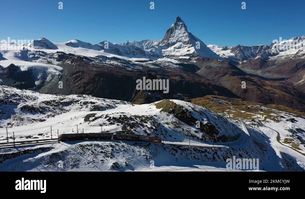 Matterhorn Gornergrat Train on Way To Peak of Tall Mountain ...