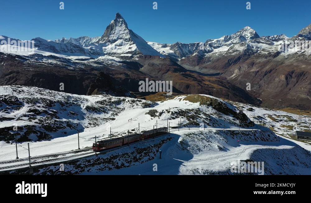 Matterhorn Gornergrat Train on Way To Peak of Tall Mountain ...
