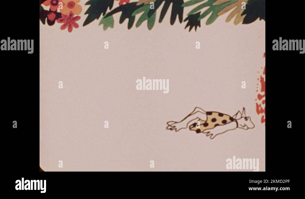 1970s: Animated man trips over tree root. Man juggles flaming sticks ...