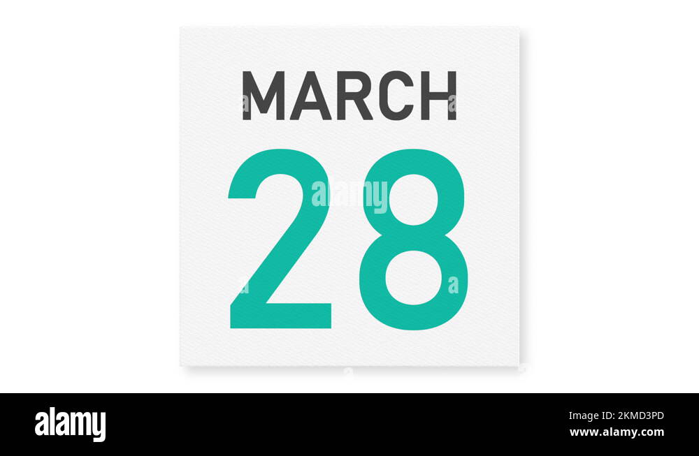 March 29 date behind crumpled paper page of a calendar, 3d animation ...