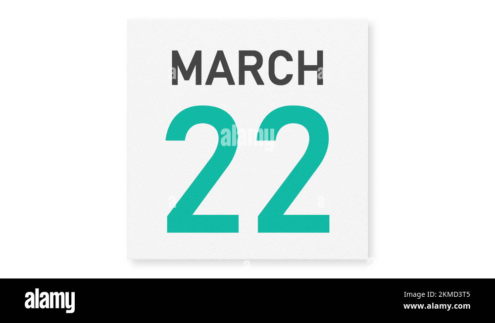 March 23 date behind crumpled paper page of a calendar, 3d animation ...