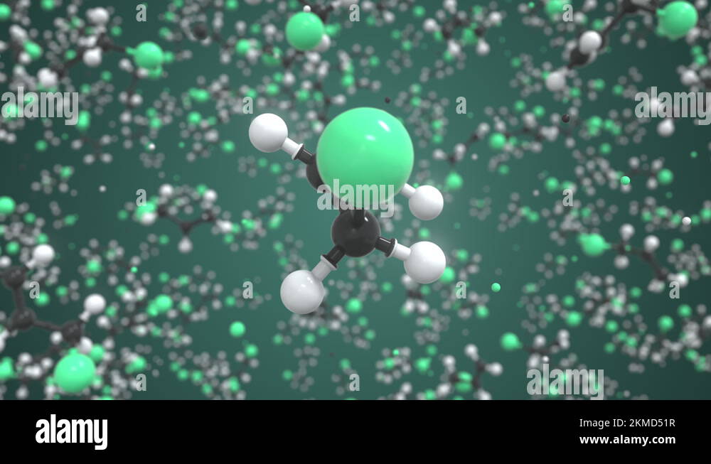 Molecule of allyl chloride, conceptual molecular model. Conceptual ...