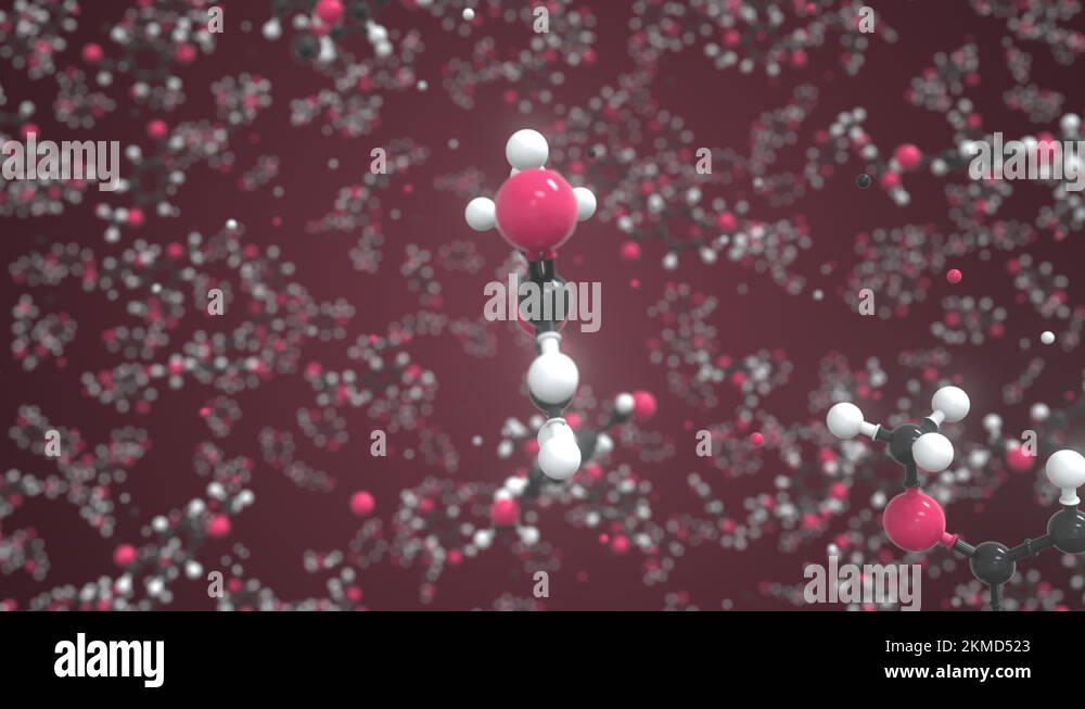 Anisaldehyde molecule. Conceptual molecular model. Chemical looping 3d ...
