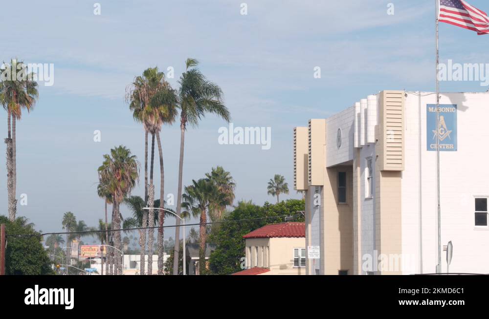 Masonic lodge temple, freemasonry centre or hall for masons, California ...