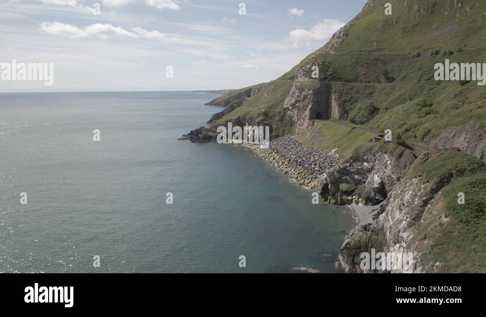 Coastal Cliff And Train Track In Wicklow. Bray To Greystones Cliff Walk ...