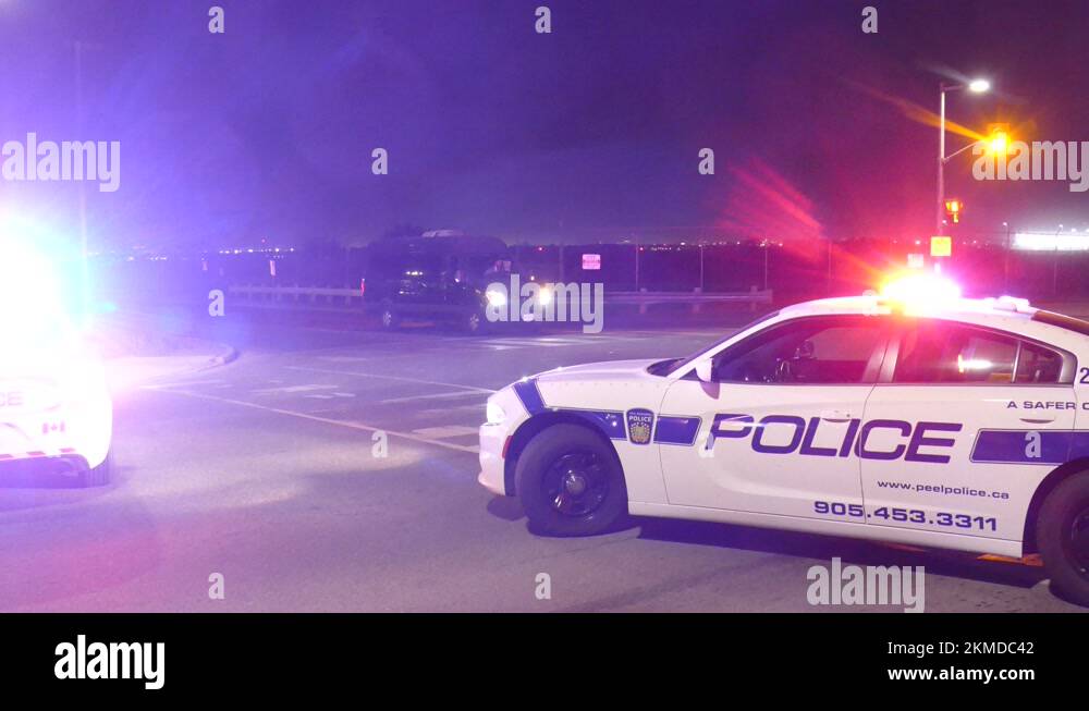 Flashing lights on a Law enforcement car, Police in an emergency Stock ...