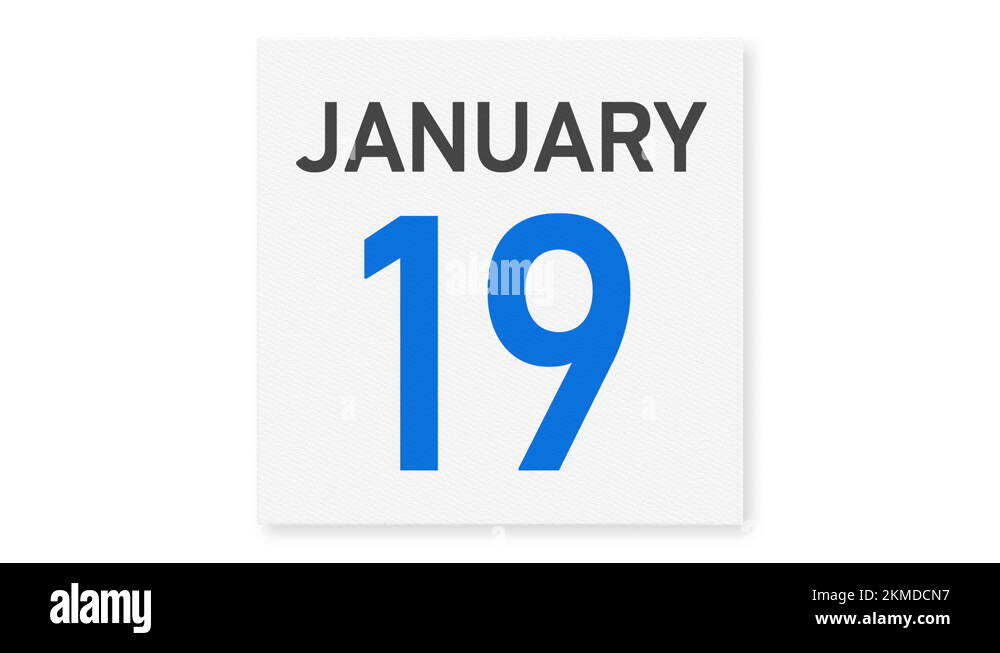 January 20 date behind crumpled paper page of a calendar, 3d animation ...