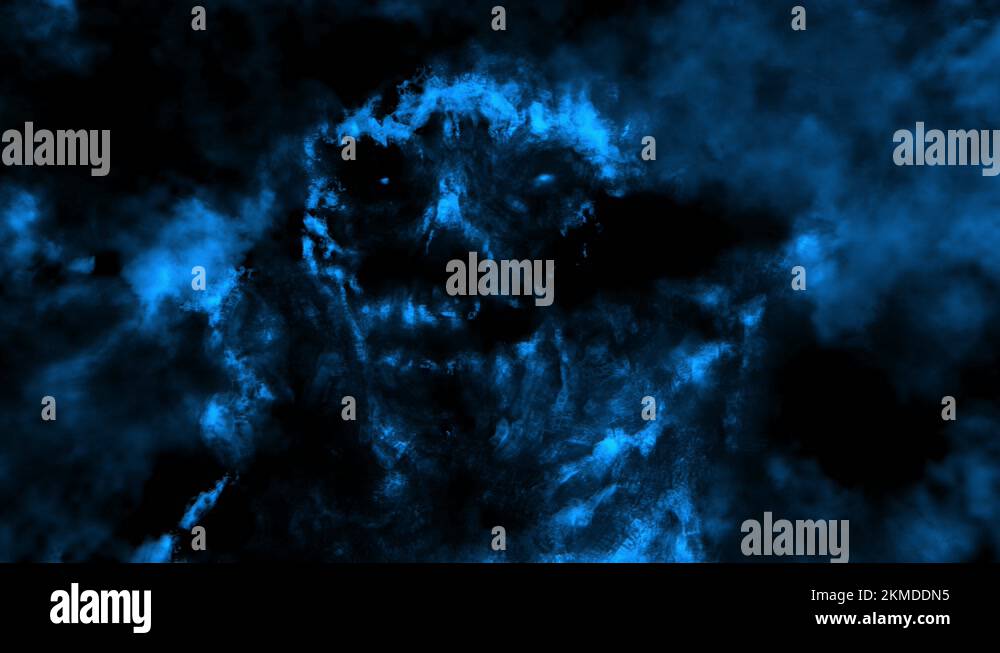 Dark monster skull creepy smiling. Scary 2D animation Stock Video ...