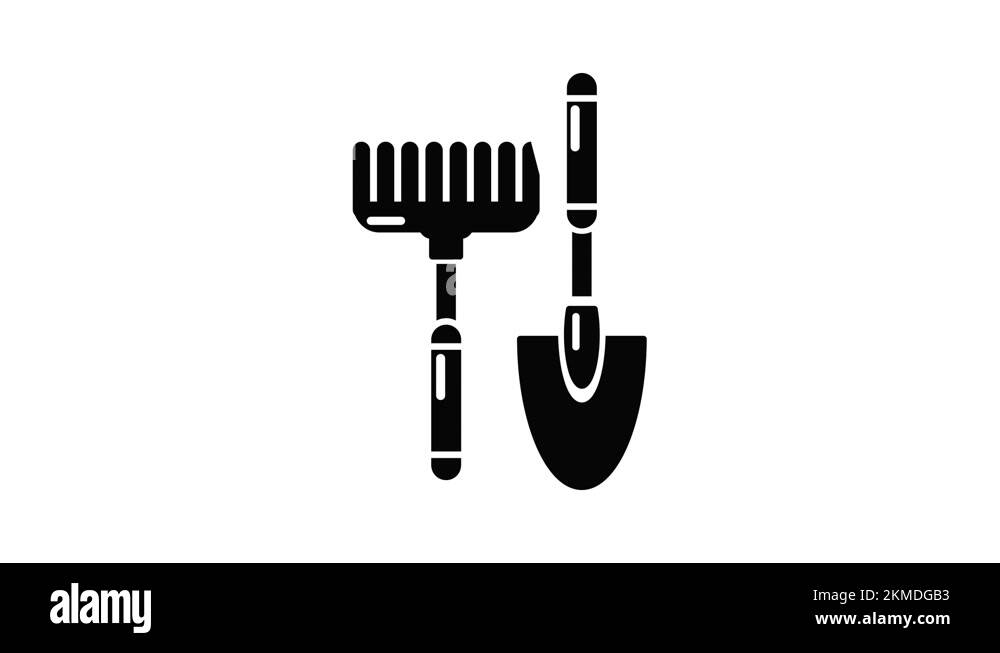 Scoop hand rake icon animation Stock Video Footage - Alamy