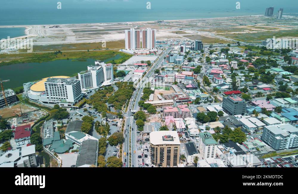 Victoria Island Lagos, Nigeria - 24 June 2021: Drone view of the biggest Stock Video Footage - Alamy