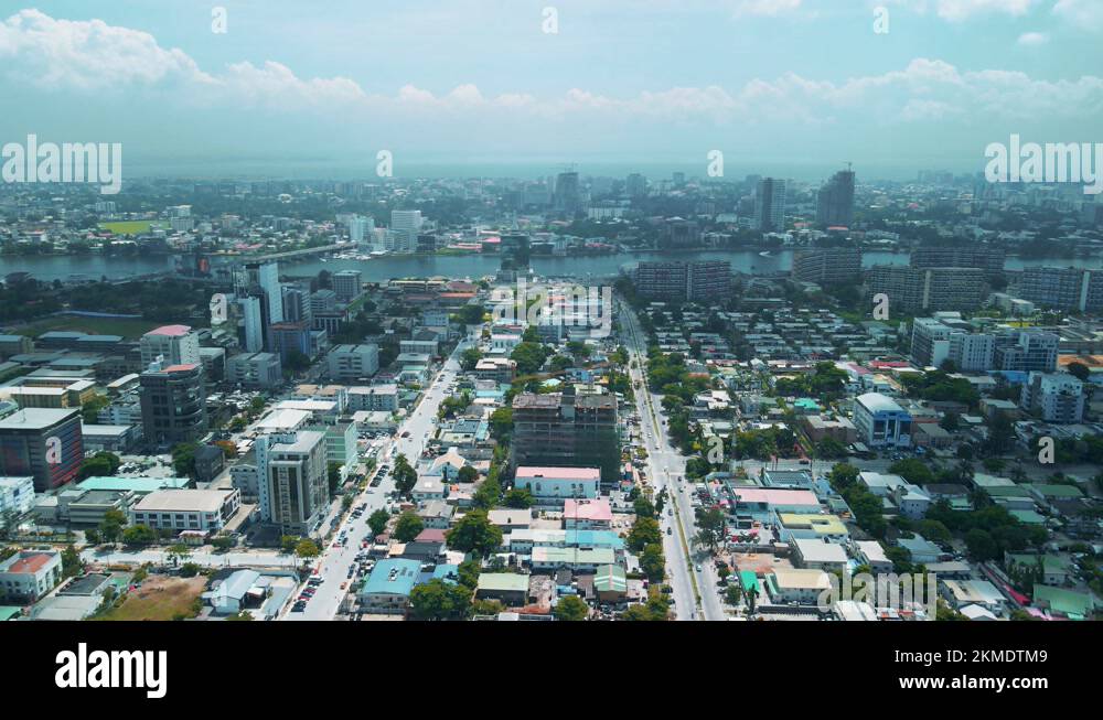 Victoria Island Lagos, Nigeria - 24 June 2021: Drone view of major roads Stock Video Footage - Alamy