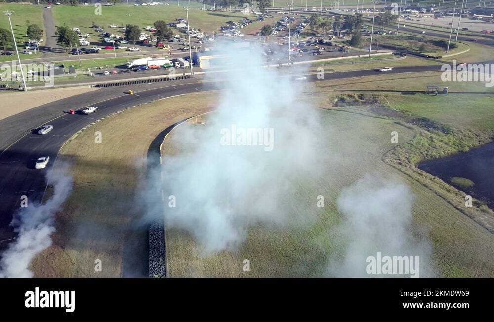 Race Cars View From Above During Drag Racing At Sydney Motorsport Park ...