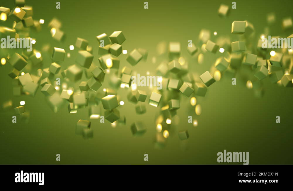 Low poly green cubes are flying seamless loop 3D render animation Stock Video Footage - Alamy