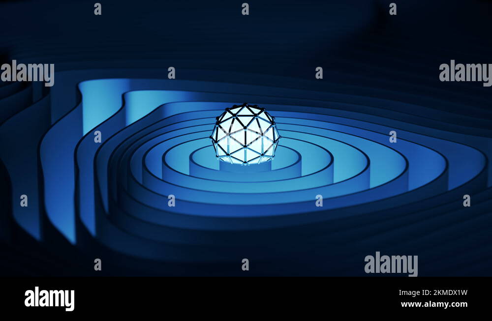 Fluid Blue Ripple Waves 3d Render Seamless Loop Animation Stock Video