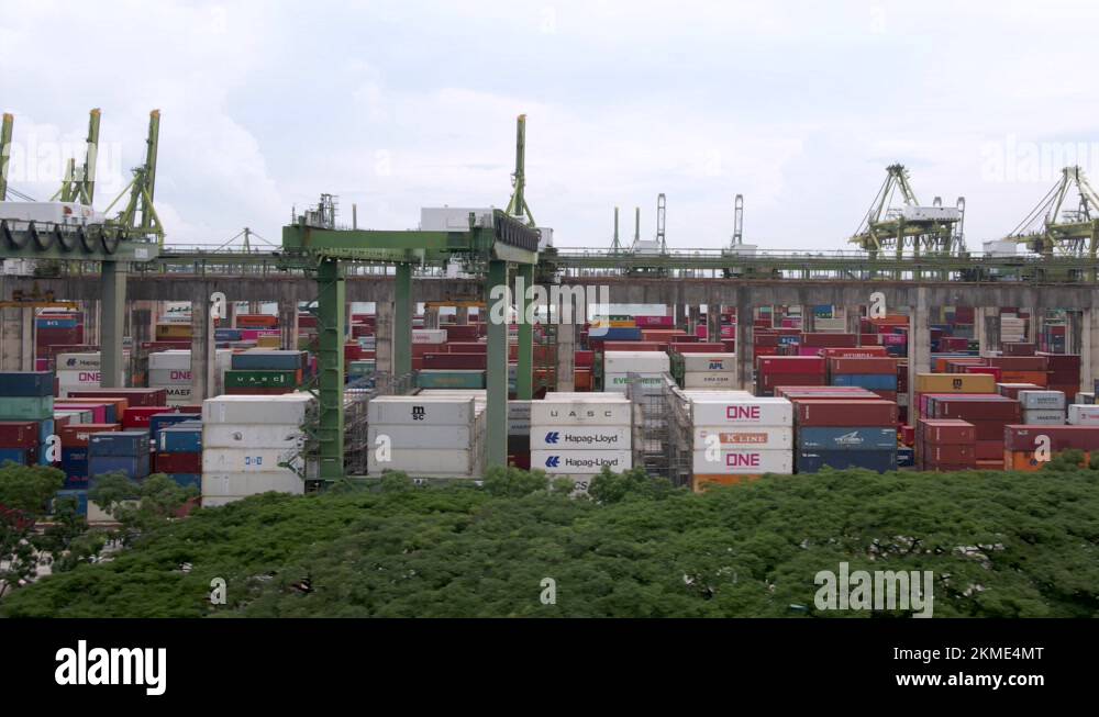 Shipping containers psa shipping terminal Stock Videos & Footage - HD ...