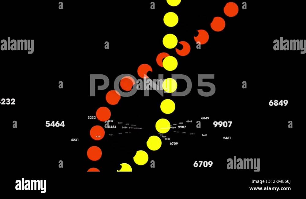 Animation of dna strand spinning with numbers on black background Stock ...