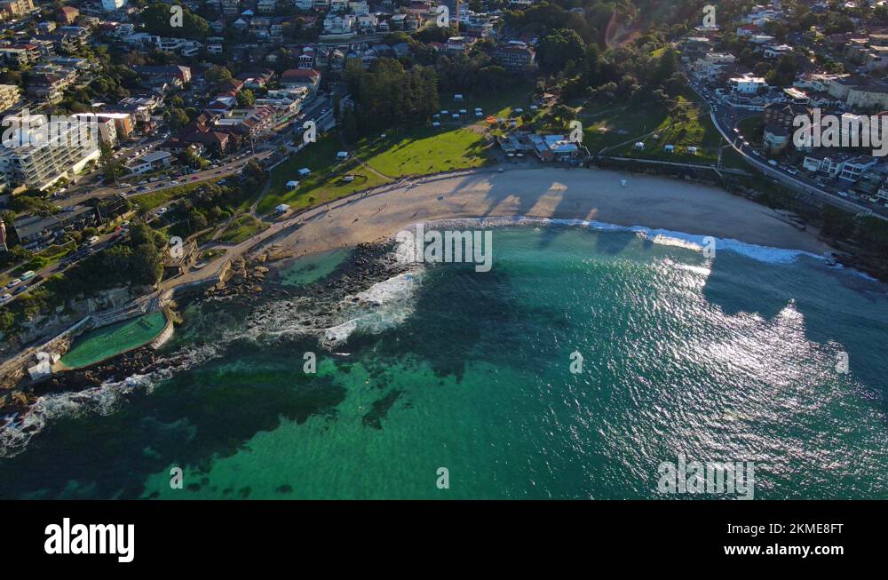 Aerial View Of Gully And Green Park At The Waterfront Of Bronte Beach ...