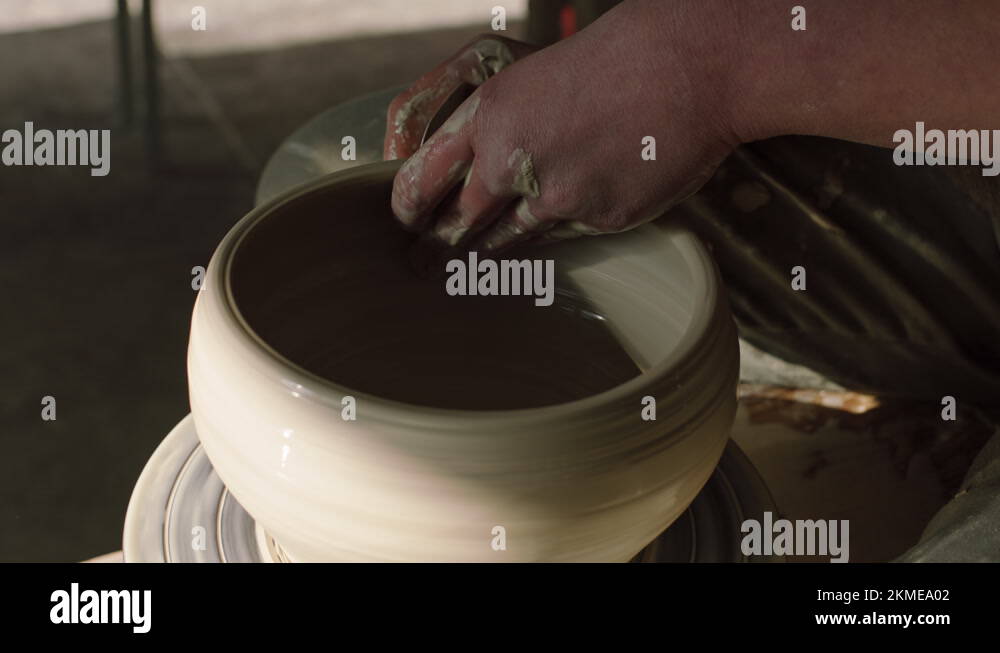 Beautiful Clay Pot Is Made by Potter Stock Video Footage - Alamy