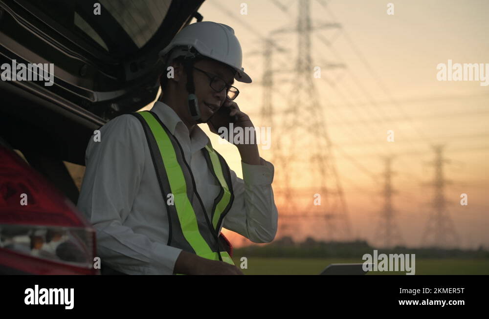 Engineer concept of 4k Resolution. Asian men are exploring the power ...