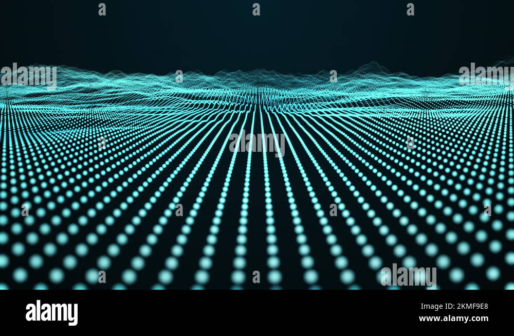4K Digital Particle Field Technology Network Loop Animation Background ...