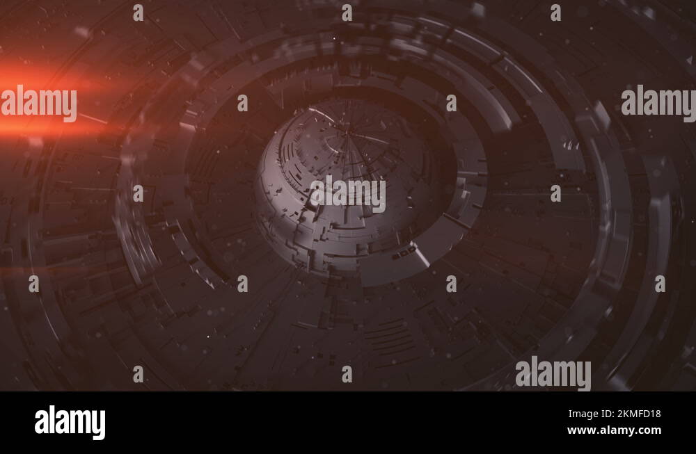 Red spherical mechanical construction seamless loop 3D render animation Stock Video Footage - Alamy