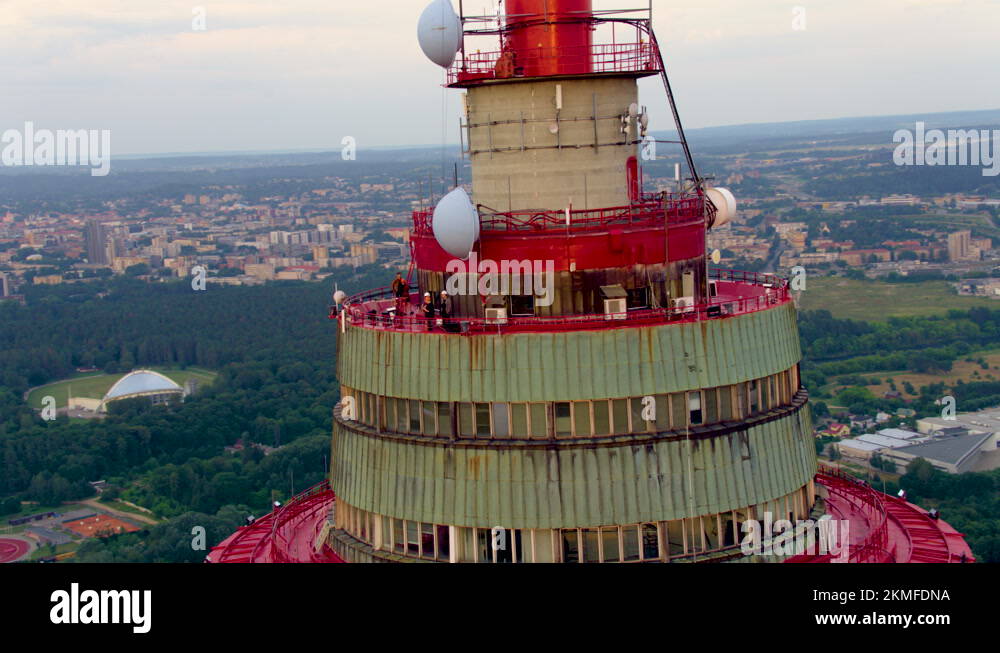 Tallest Structure Of Vilnius TV Tower With Modern City At Background In ...