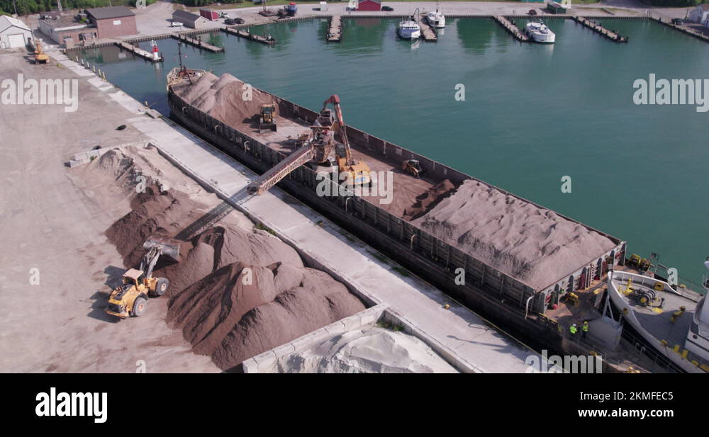 Sam Laud Bulk Carrier Unloading Gravel With The Use Of Loader Crane At ...