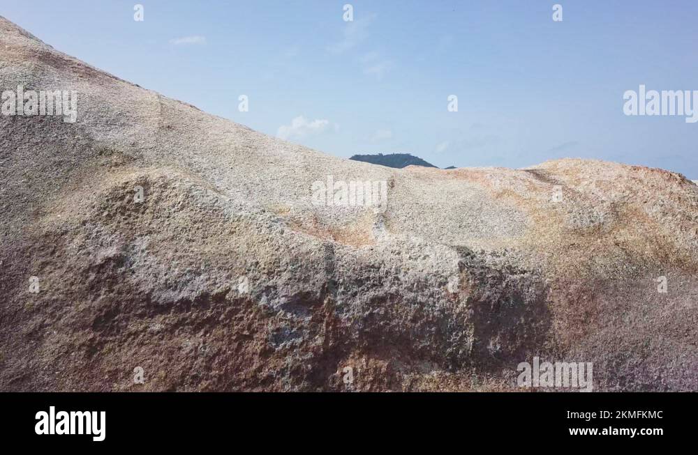 Beach Reveal from Rocks to Beach Drone Scene Island Koh Samui Thailand ...