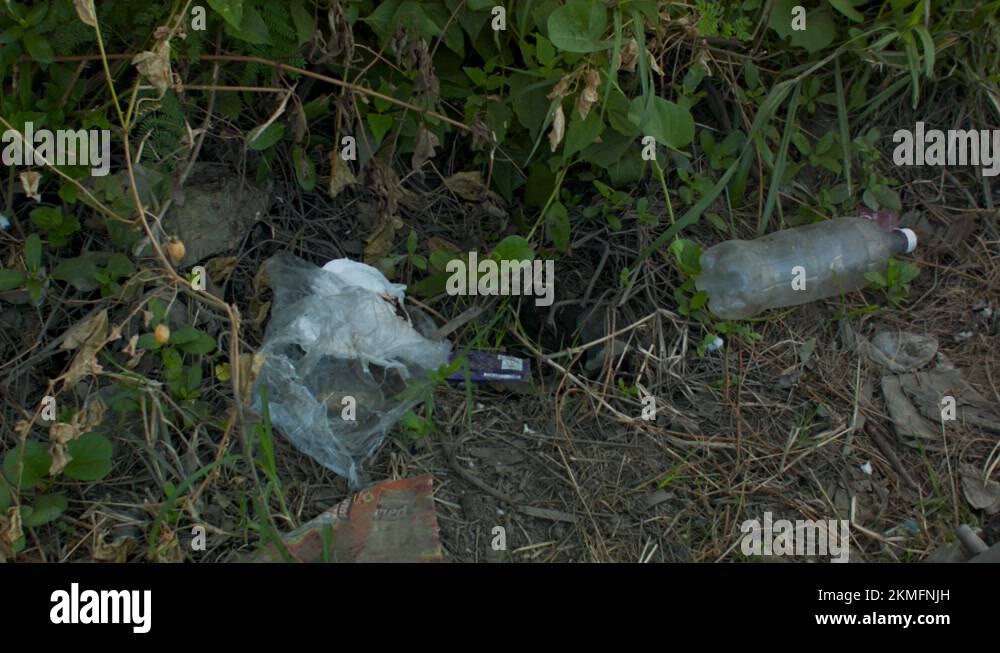 Static footage of plastic waste littered Stock Video Footage - Alamy