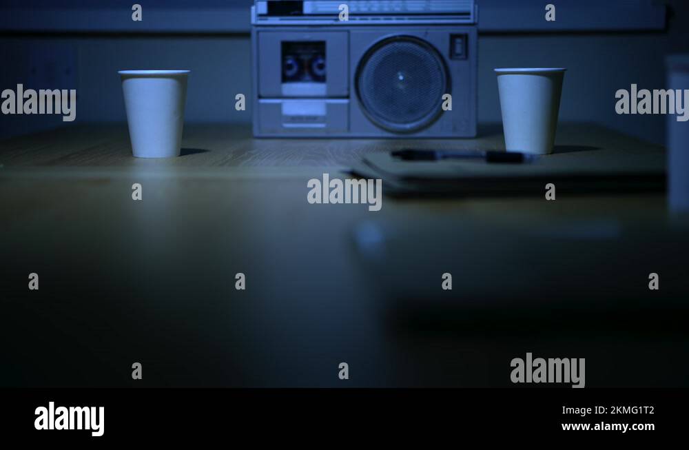 Cinematic Police Interrogation Room Ready For Interview Stock Video ...