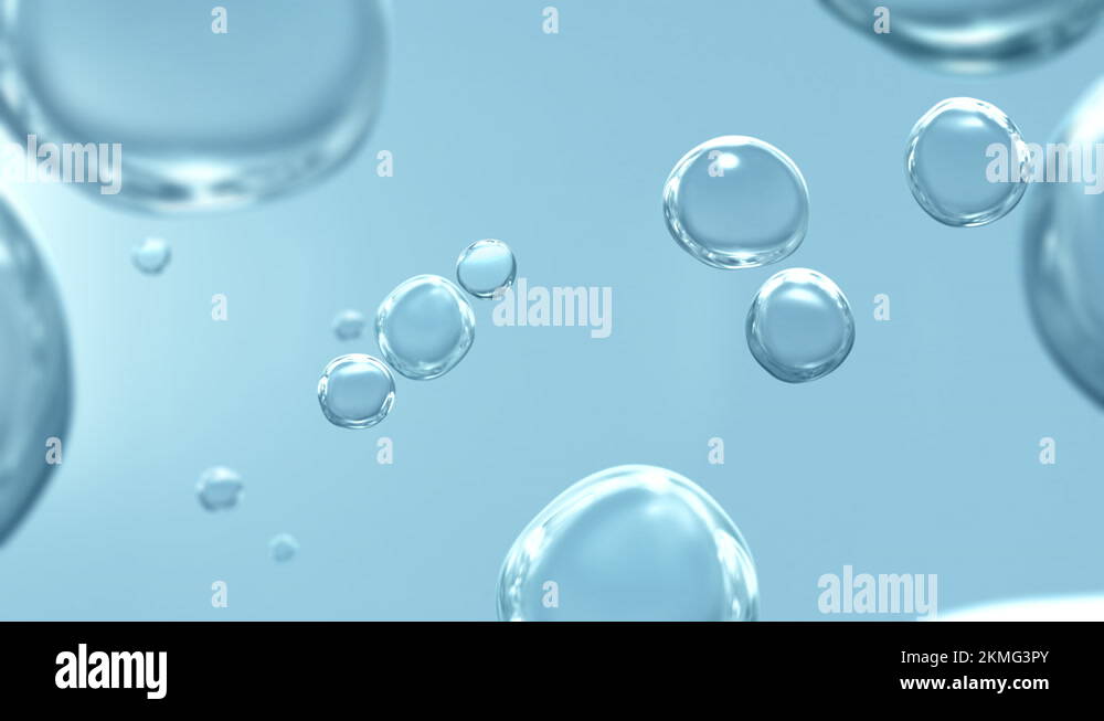 Transparent Cosmetic Gas Bubbles Under Water in Full Frame Macro Loop ...