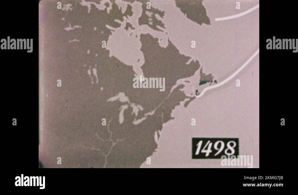 1960s: Lines, labels and arrows appear on animated map. Country estate ...