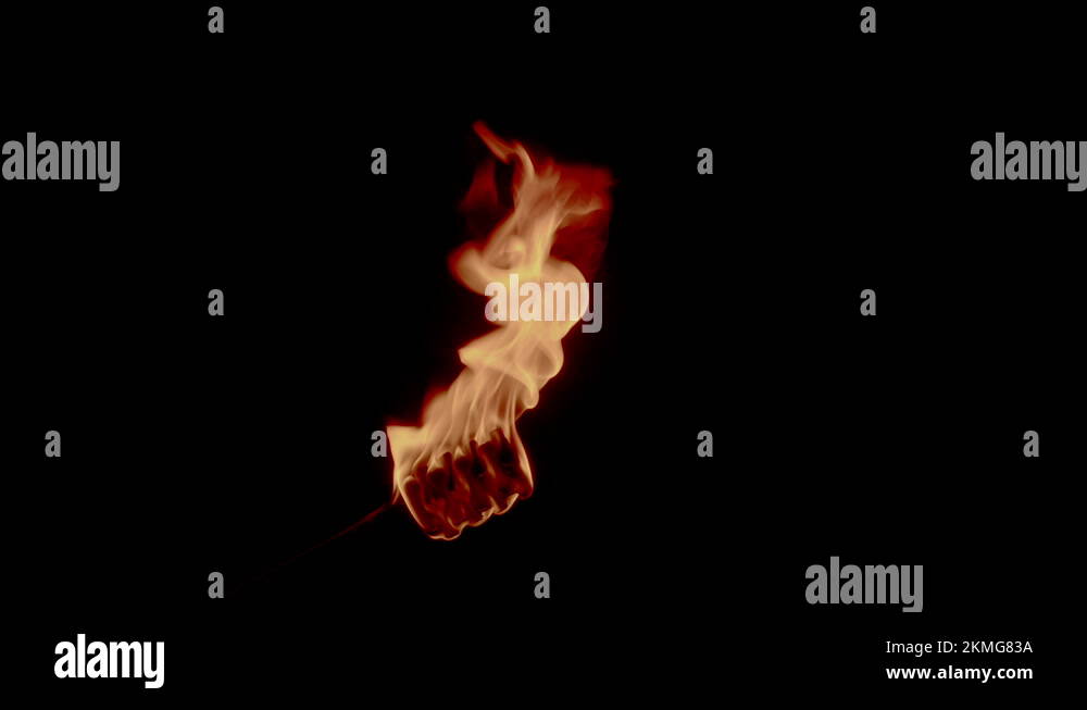 Wooden fire torch flaming in wild dark black background - reliant guide ...