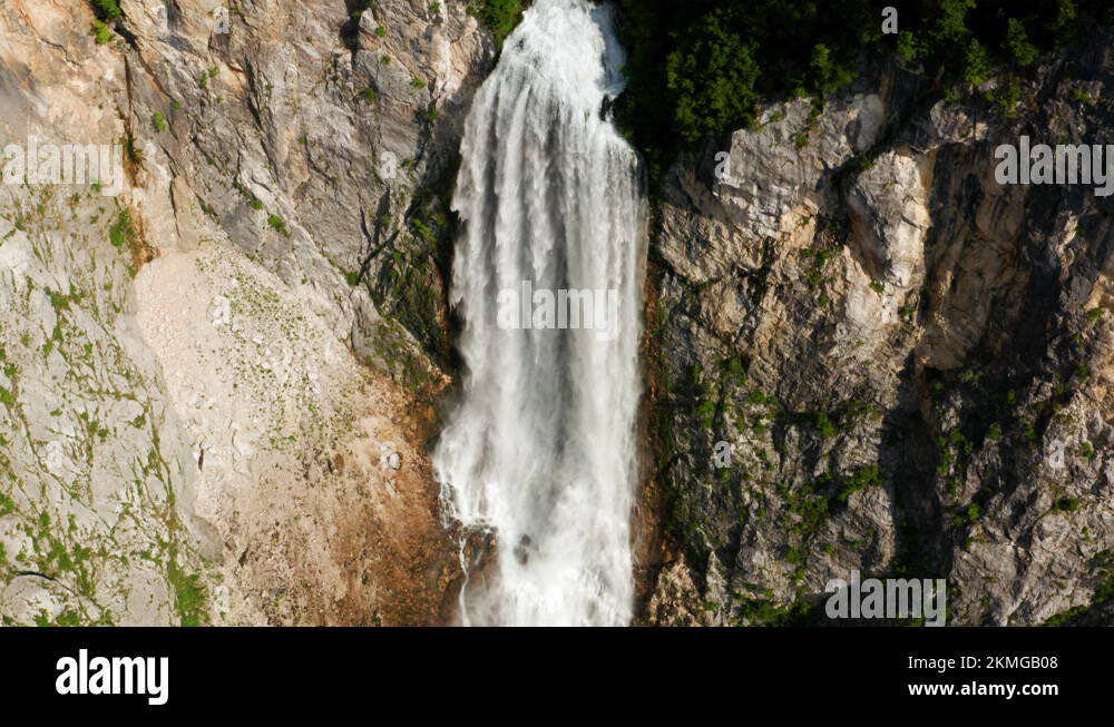 Limestone Wall Under Boka Waterfall In Triglav National Park In ...
