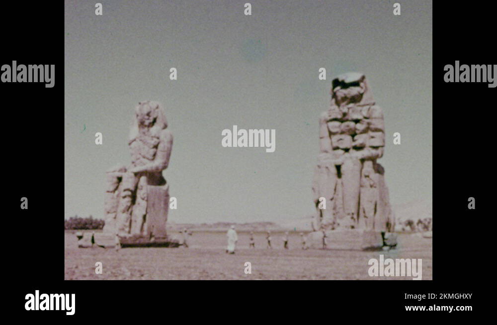 1950s: Map of Middle East. Statues of Pharaohs. Valley of Kings. Ruins ...