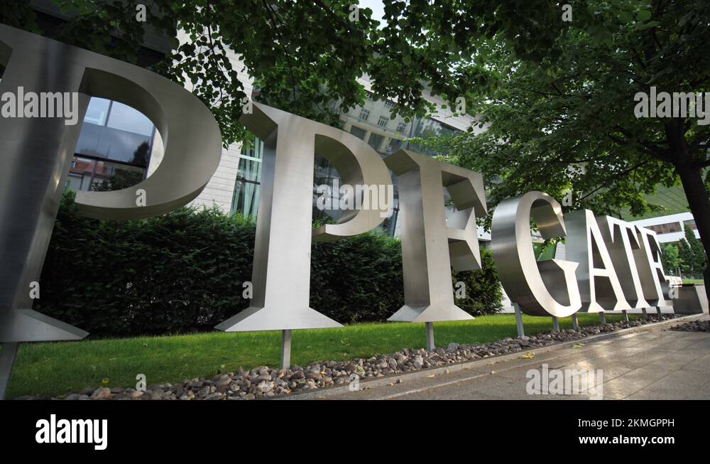 PPF group logo in front of the PPF Gate office building Stock Video ...