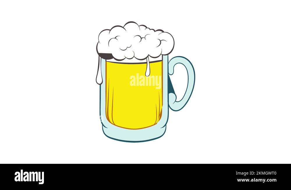 Beer mug icon animation Stock Video Footage - Alamy