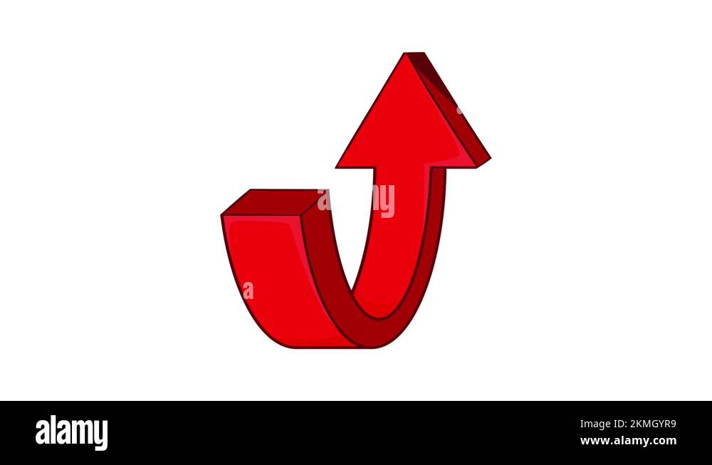 Red curved arrow icon animation Stock Video Footage - Alamy