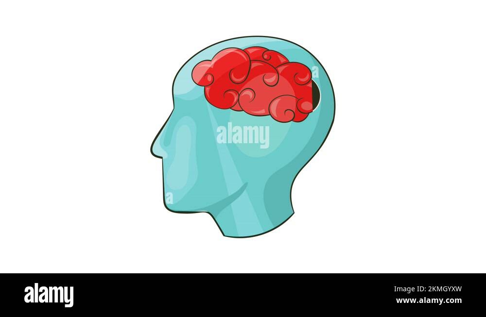 Human brain icon animation Stock Video Footage - Alamy
