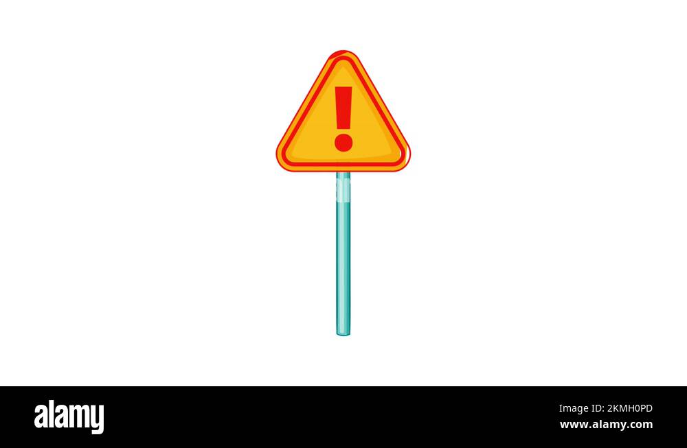Warning sign with exclamation icon animation Stock Video Footage - Alamy