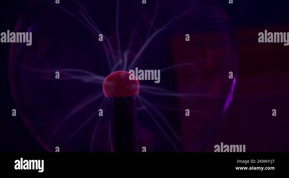 Plasma sphere with electricity inside, physics experiment, Tesla Coil ...